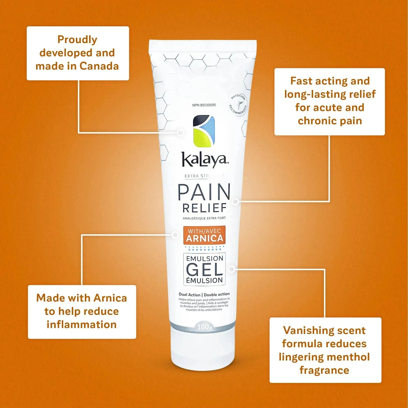 KaLaya Extra Strength Pain Relief Gel with Arnica (100 gr)